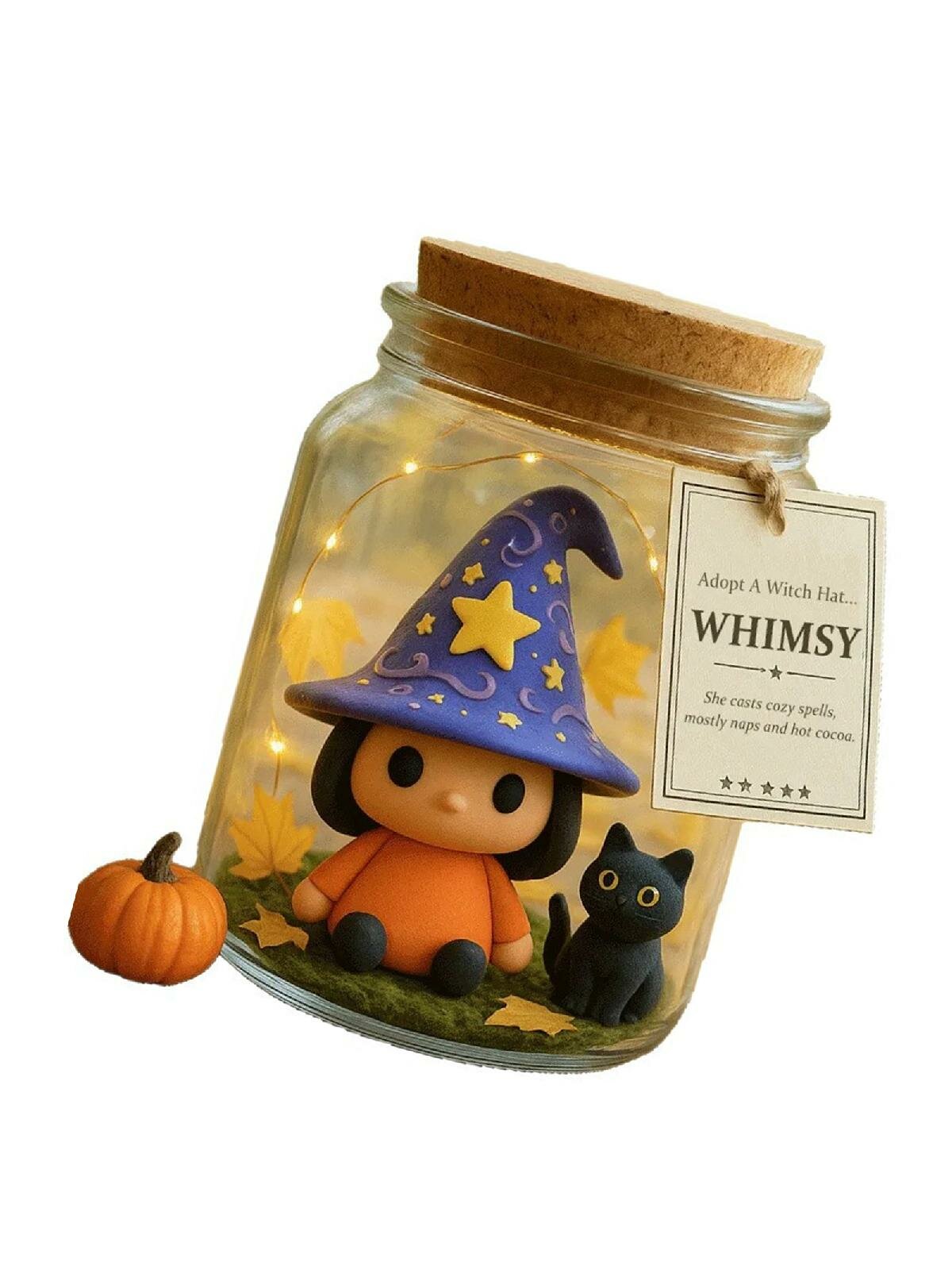 Фигурка Ведьмы В Шляпе Из Смолы, Ящик Для Хранения Украшений На Хэллоуин Ручной Работы