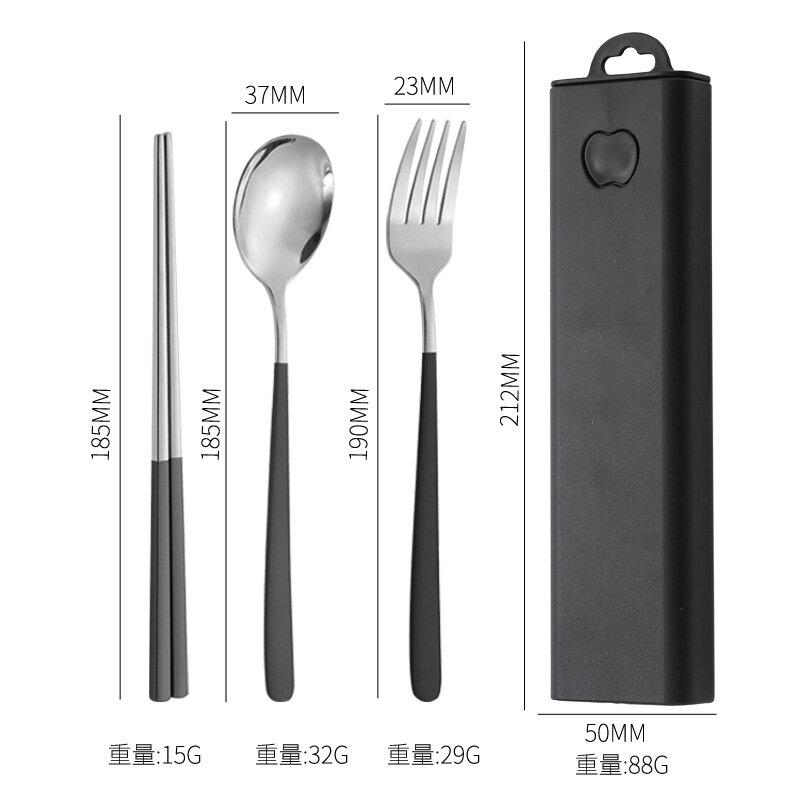 Корейская портативная посуда из нержавеющей стали 304, набор из трех предметов, компания, рекламная подарочная посуда,