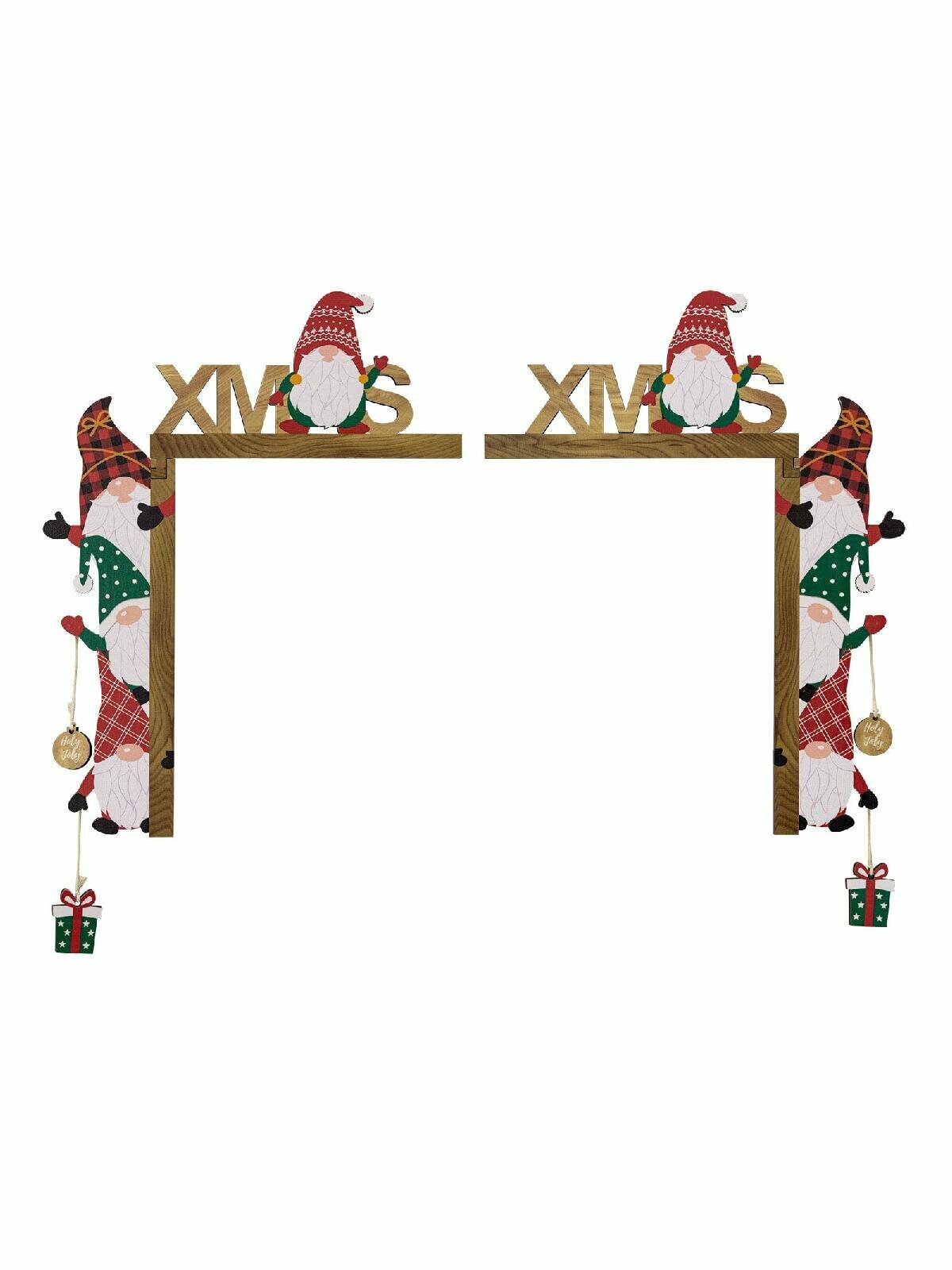 Рождественское украшение дверной рамы, праздничный декор для дверей и окон