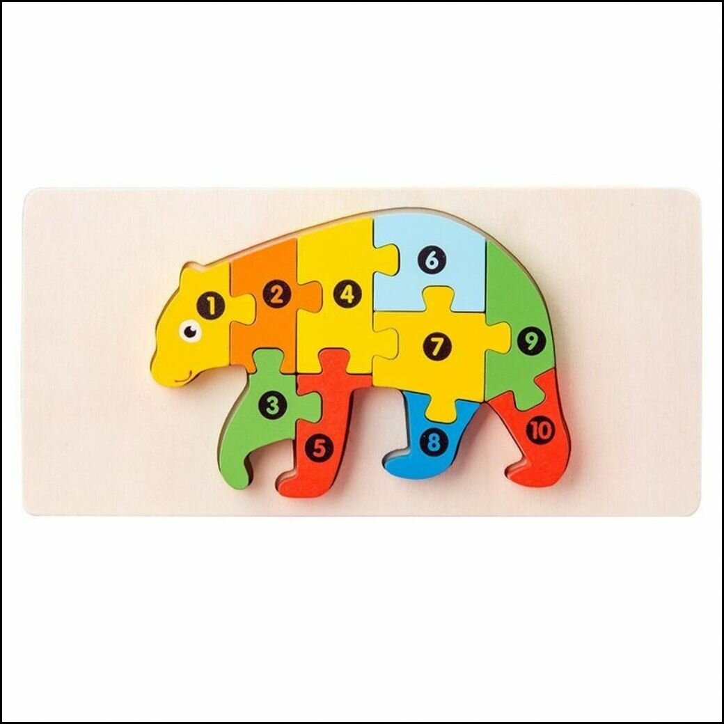 Для 2-3 лет Деревянные 3D пазлы с животными