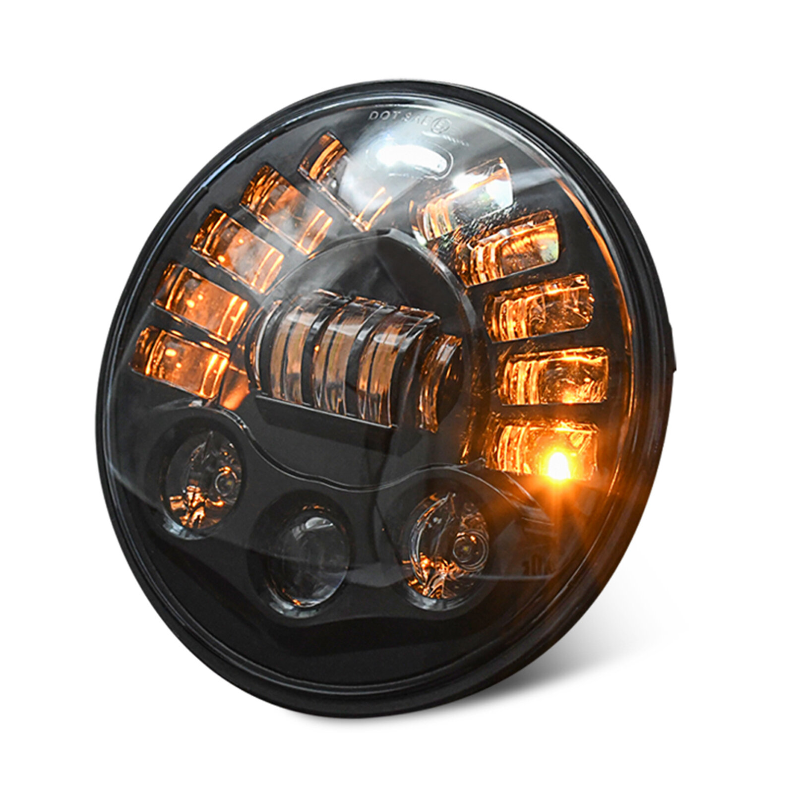 Фары LED 7 дюймов 85Вт для замены на Jeep Wrangler JK TJ LJ 1997-2018, с ДНС, дальним/ближним светом и желтым поворотным сигналом Halo Lights 1 шт, 6000K/3000K, 30000Лм, IP67, алюминий, 9-30В
