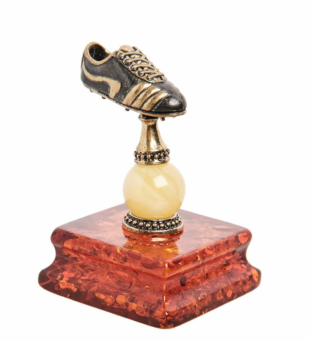 Фигурка Футболльная бутса (латунь, янтарь) A2102387 Народные промыслы, бронзовый