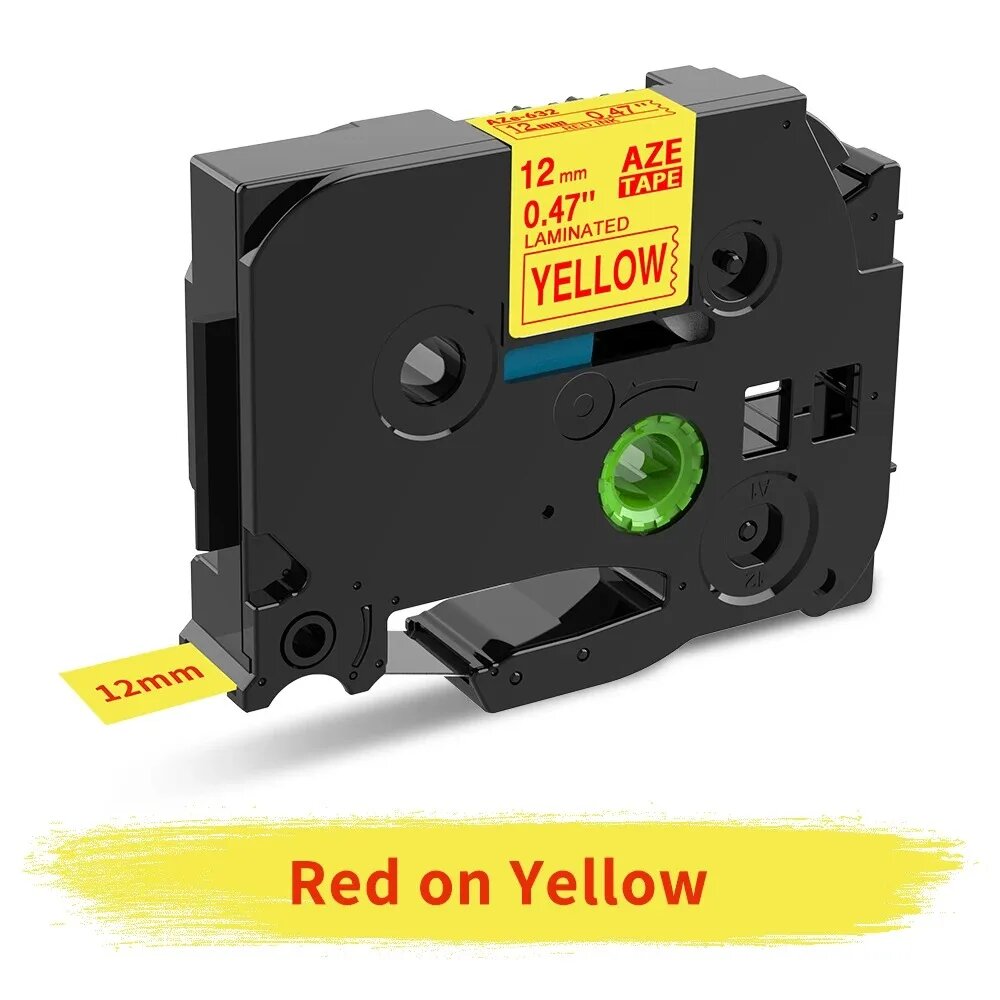 Лента для принтера этикеток Aken 9 мм, Red on Yellow