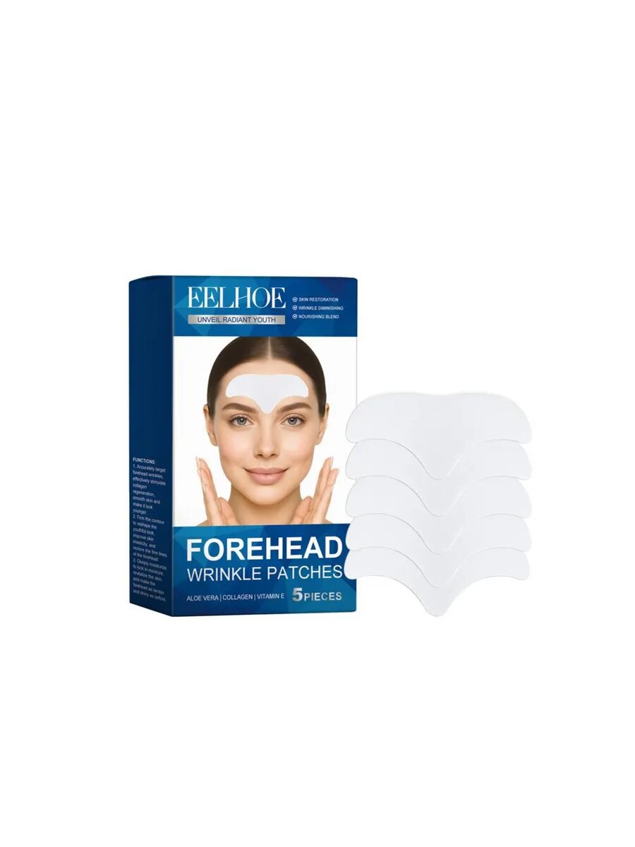 Патчи для лба, уход и подтяжка, 5 шт, для всех типов кожи