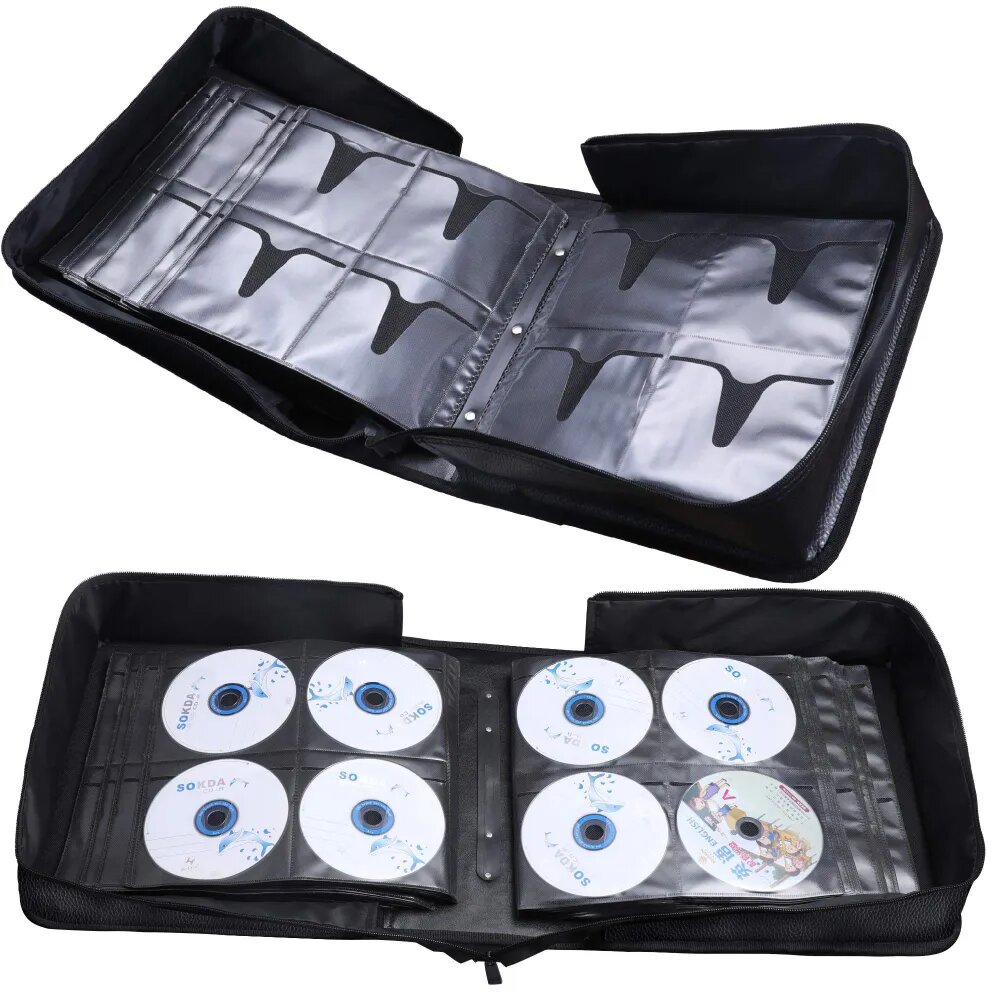 Черный чехол для хранения CD/DVD дисков на 400 шт. с ручкой для переноски — фото 1