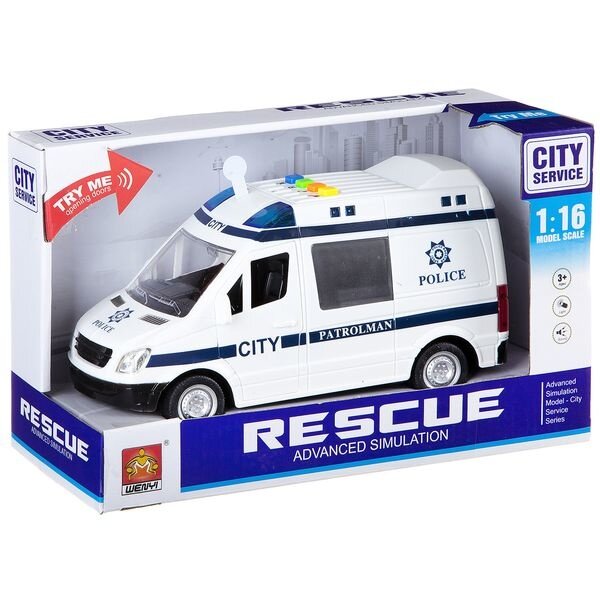 Модель машины Полиция 1:16 инерционная, свет, звук WY590B с 3 лет