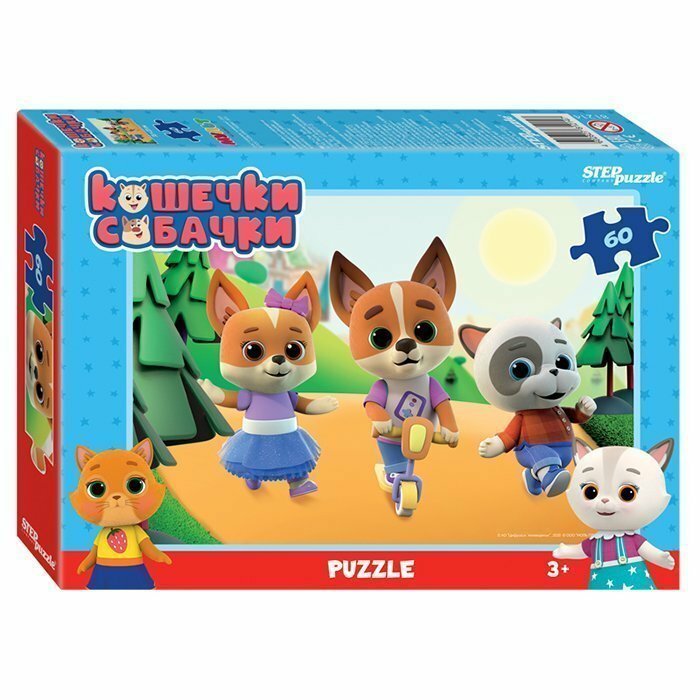 Step Puzzle Пазл Кошечки и собачки 60 элементов 81214 с 3 лет