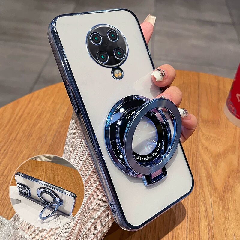 Чехол для Redmi K30 Pro Zoom Edition с полным покрытием, противоударный, прозрачный силиконовый чехол с подставкой -