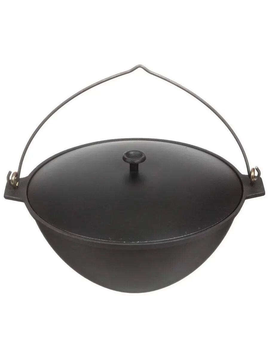 Казан к41д чугунный с дужкой с алюминиевой