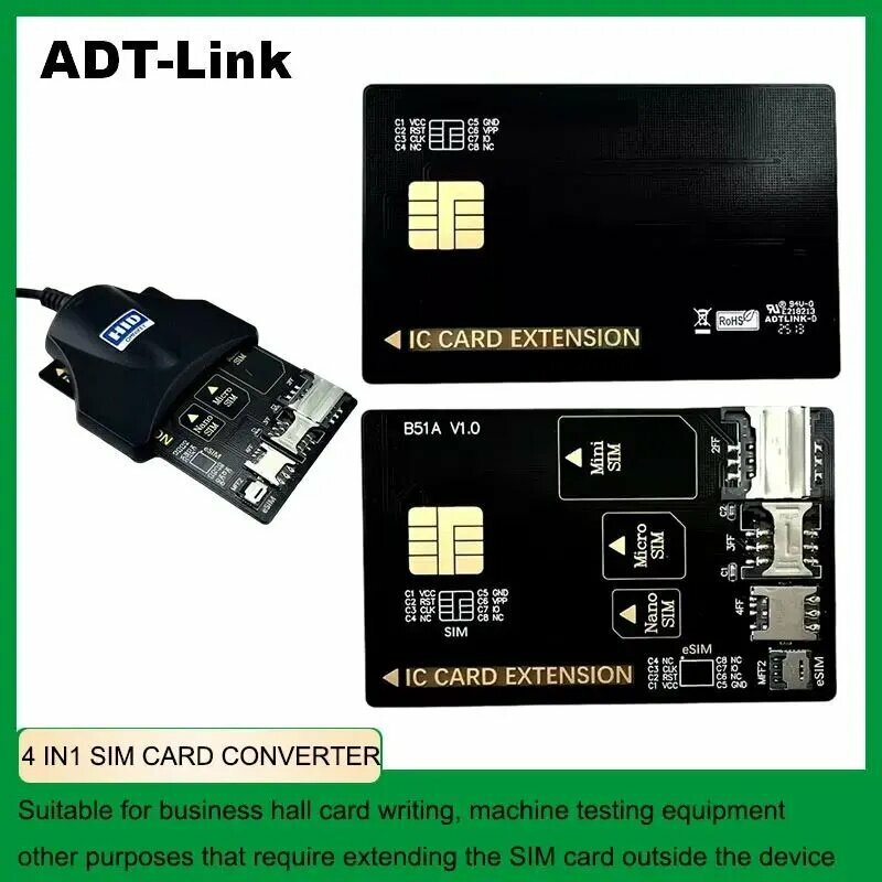 ADT-Link 4 In1 SIM Конвертер к Smartcard IC Card Extension для стандартных Micro SIM Nano SIM Card Adapter PC аксессуары