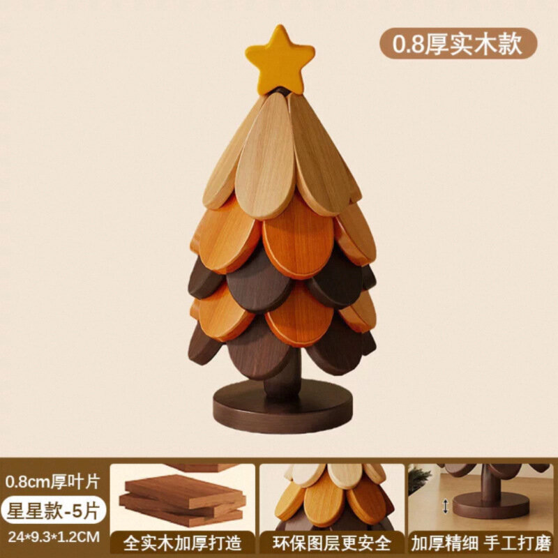 Высококачественный теплоизоляционный коврик для рождественской елки, декор для обеденного стола, деревянный антиожоговый коврик для кастрюль, складной поднос для мисок, оптовая продажа