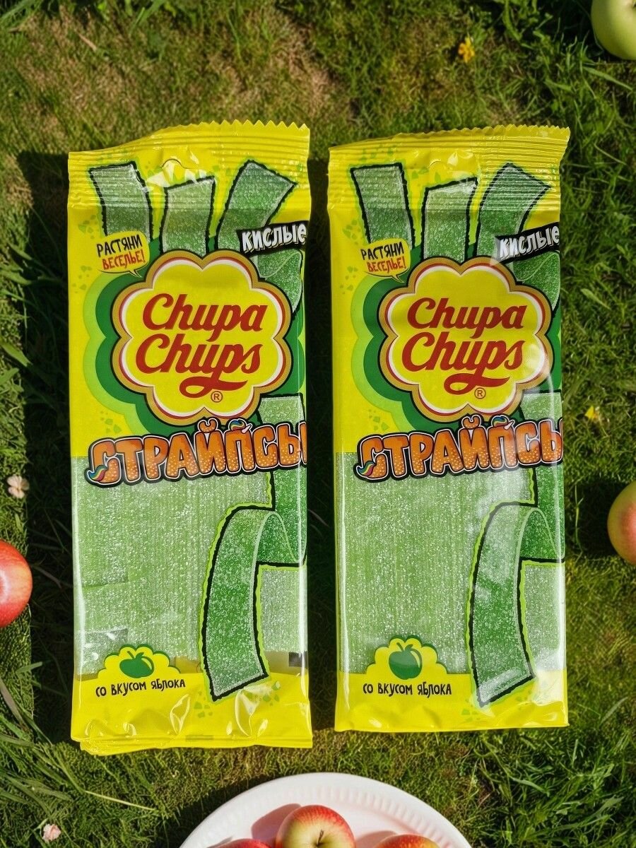 Мармелад CHUPA CHUPS Страйпс со вкусом яблока, 120г х 2шт