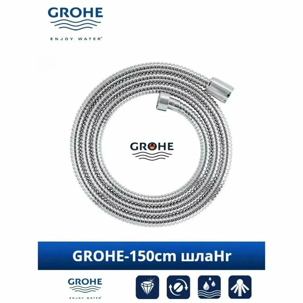 Душевая трубка grohe 1,5 м 28151145 картонная упаковка