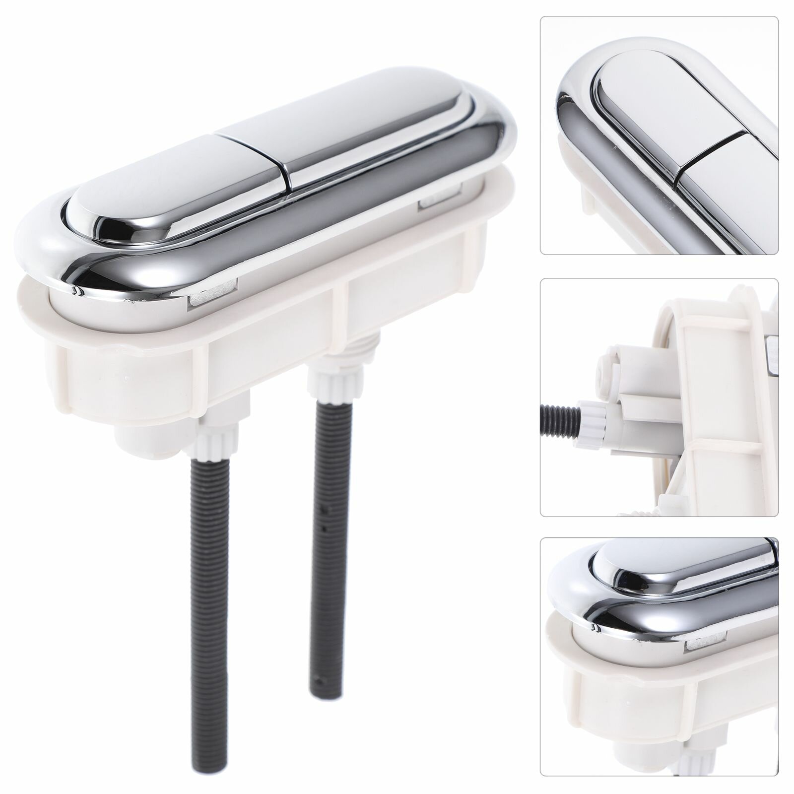 Пластиковая Кнопка Слива Для Унитаза, Овальная, Серебристая, 1 Упаковка