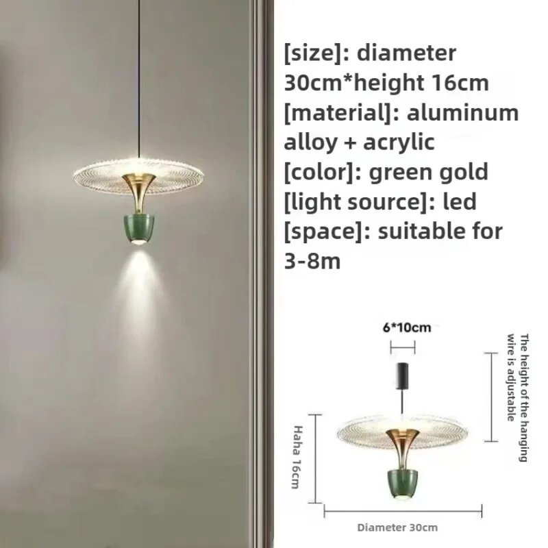 CHUSUKRU Летающая тарелка подвесной светильник green, warm light