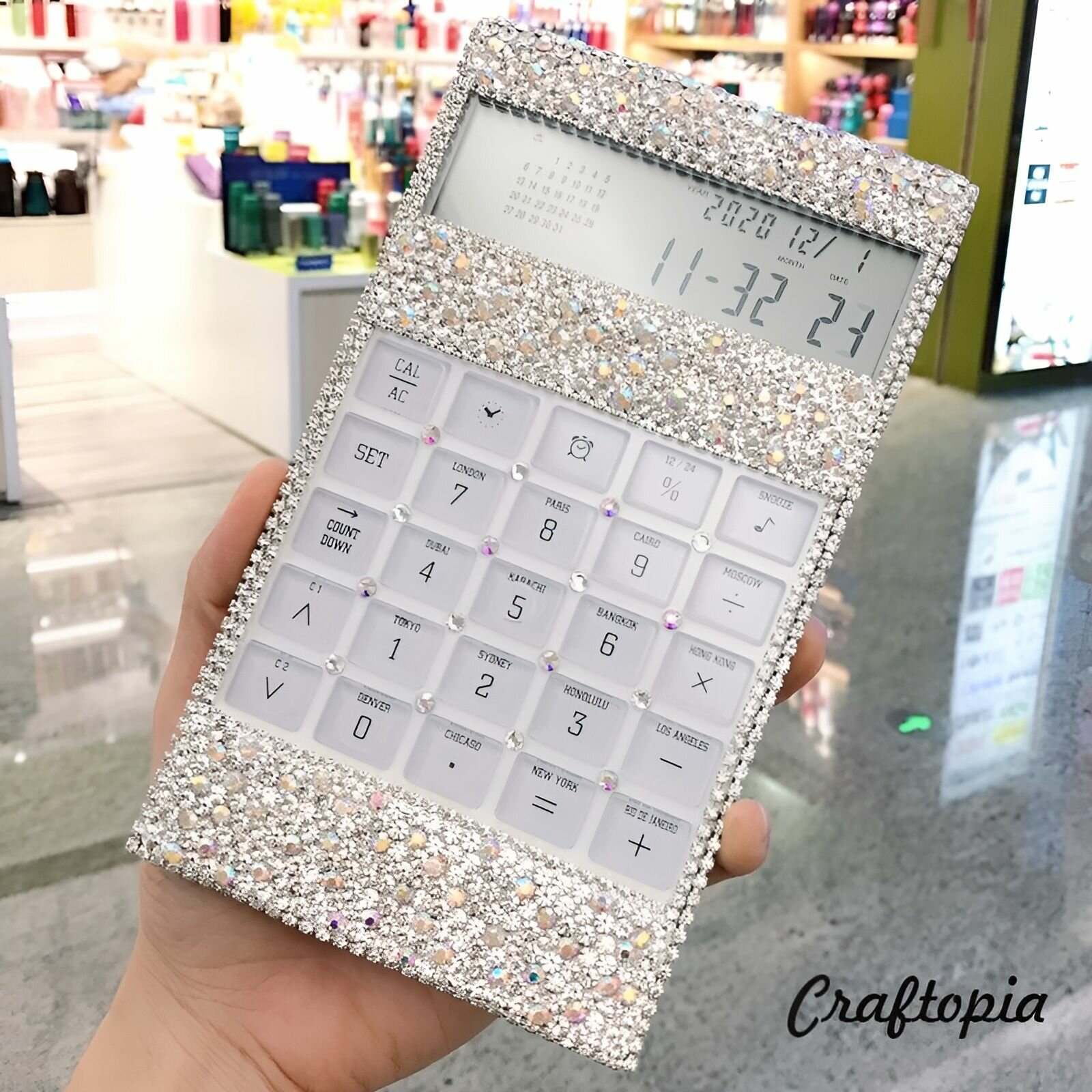 Калькулятор Со Стразами, Стандартный Настольный С ЖК-Дисплеем