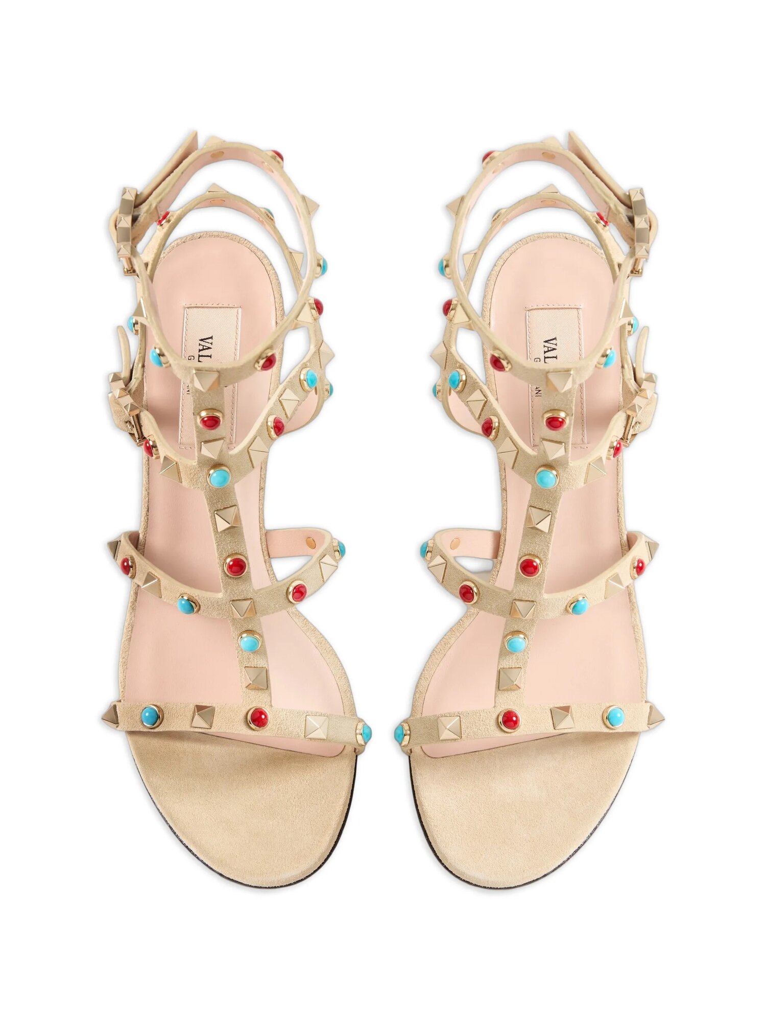 Босоножки Valentino Rockstud Cabochon, размер 36, разноцветный — фото 1