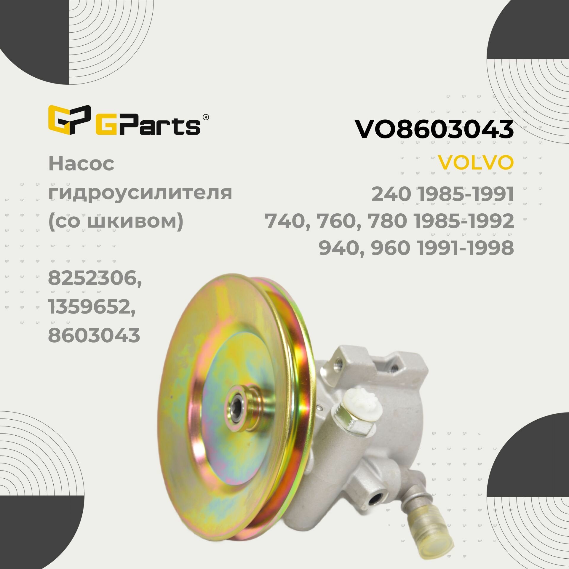 Насос гидроусилителя руля GParts (VO8603043)