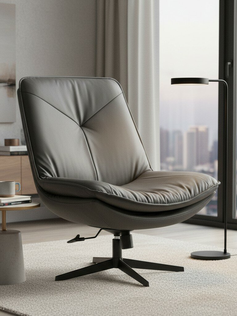 Кресло для отдыха лаунж TetChair Cosmo, экокожа, Sharp Графит