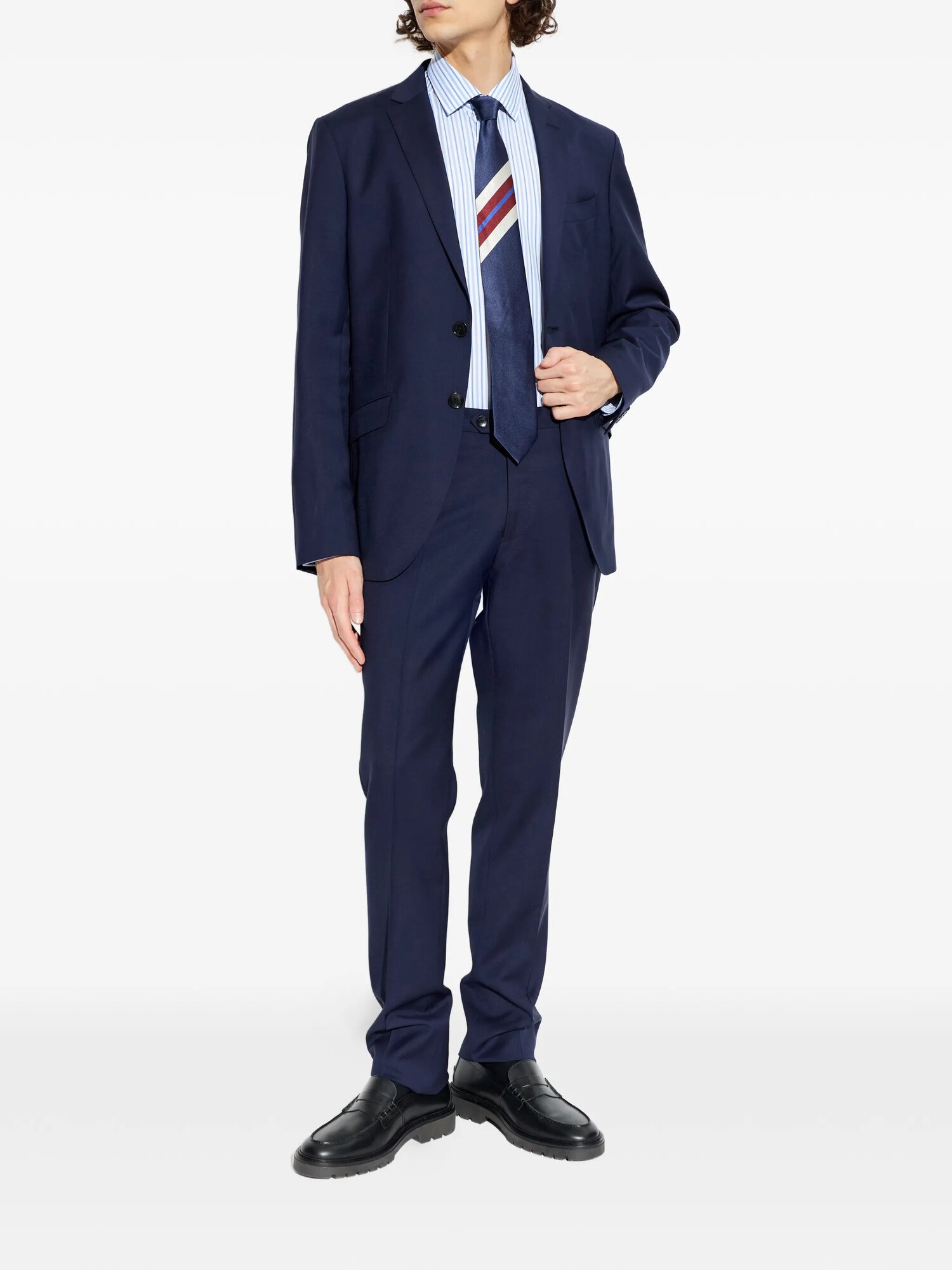 Комбинезон ETRO Single-breasted wool suit, размер 60, синий — фото 1