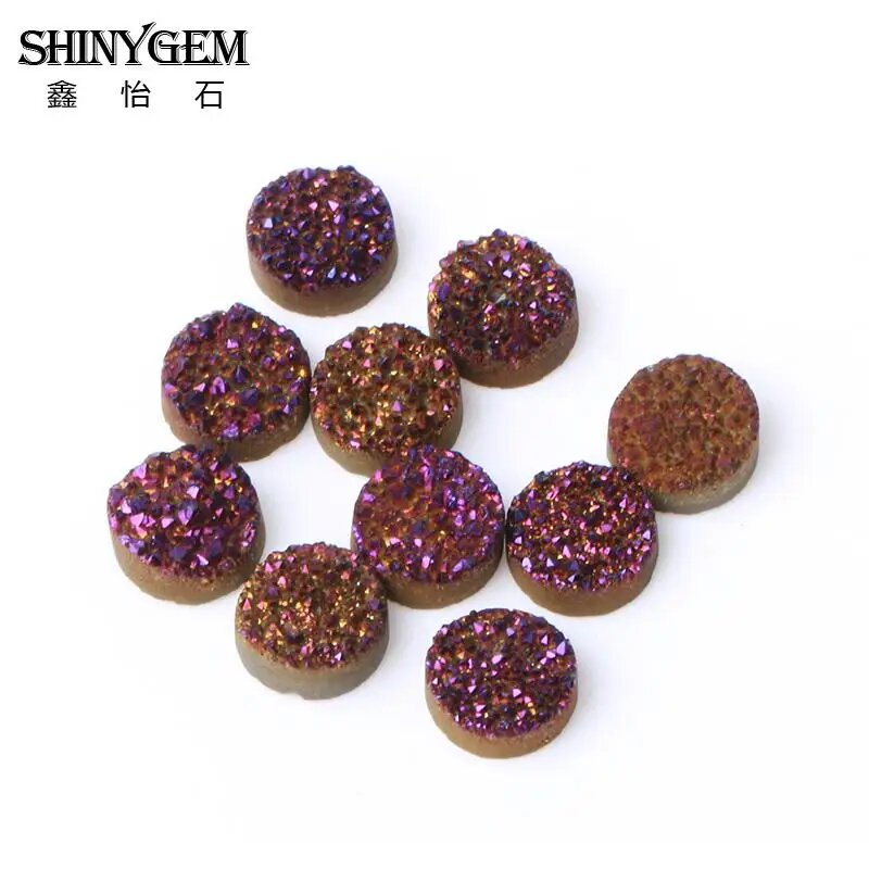 SHINYGEM фиолетовые друзы кварца 10 мм, 10 шт