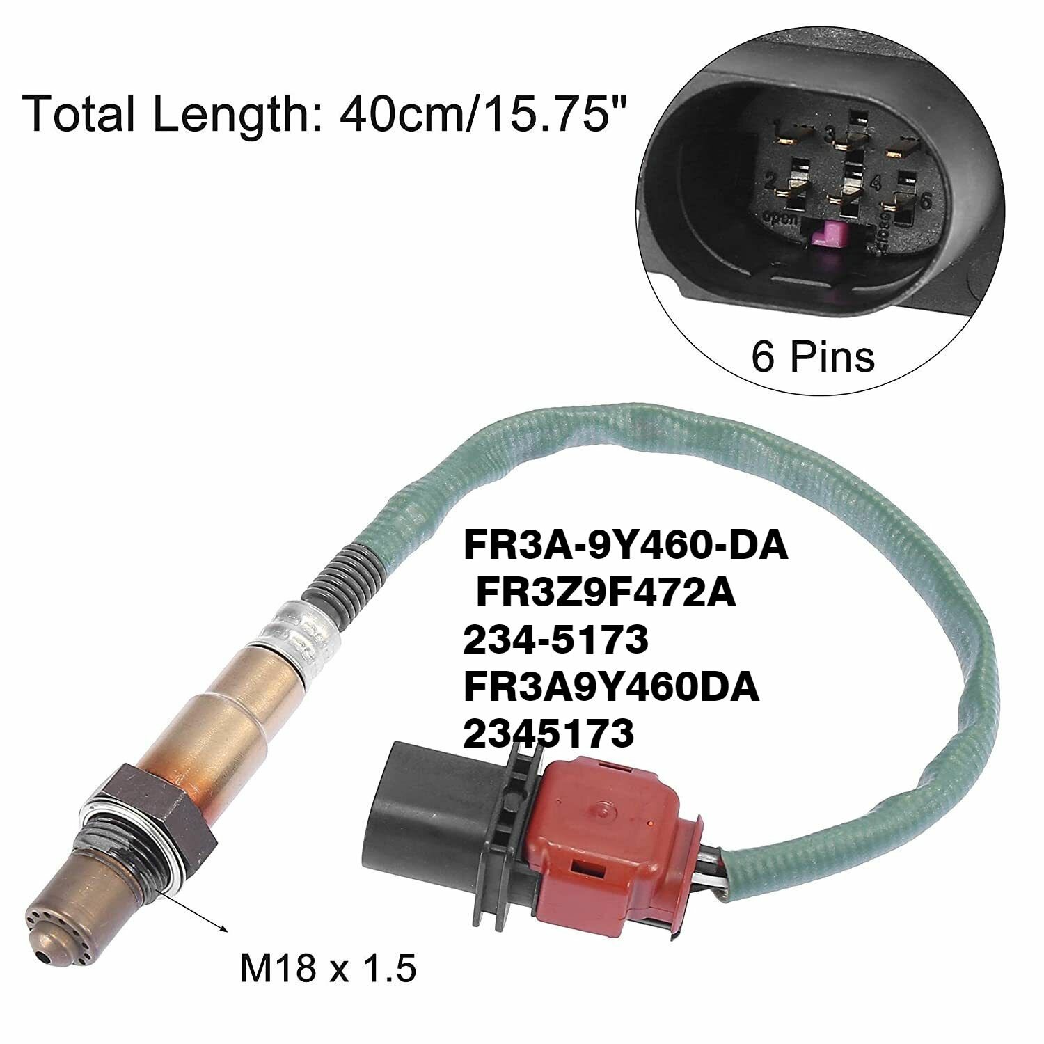 Подходит для датчика кислорода Lincoln Ford FR3A-9Y460-DA FR3Z9F472A 234-5173; FR3A9Y460DA; 2345173