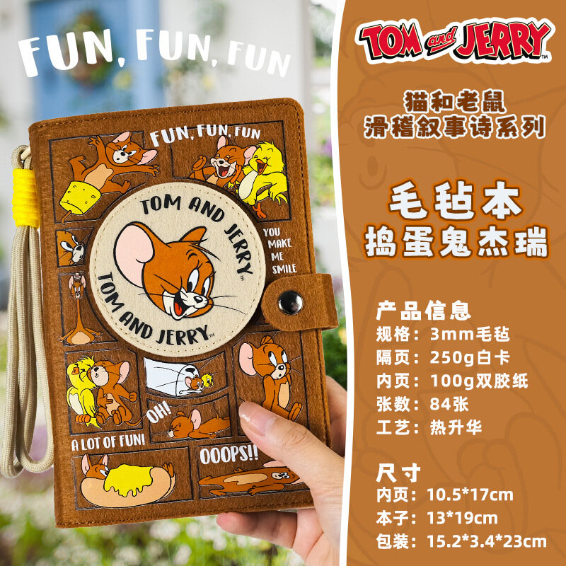 Блокнот Том и Джерри, мультфильм Том и Джерри, 2026, новый официальный дневник из войлока Warner