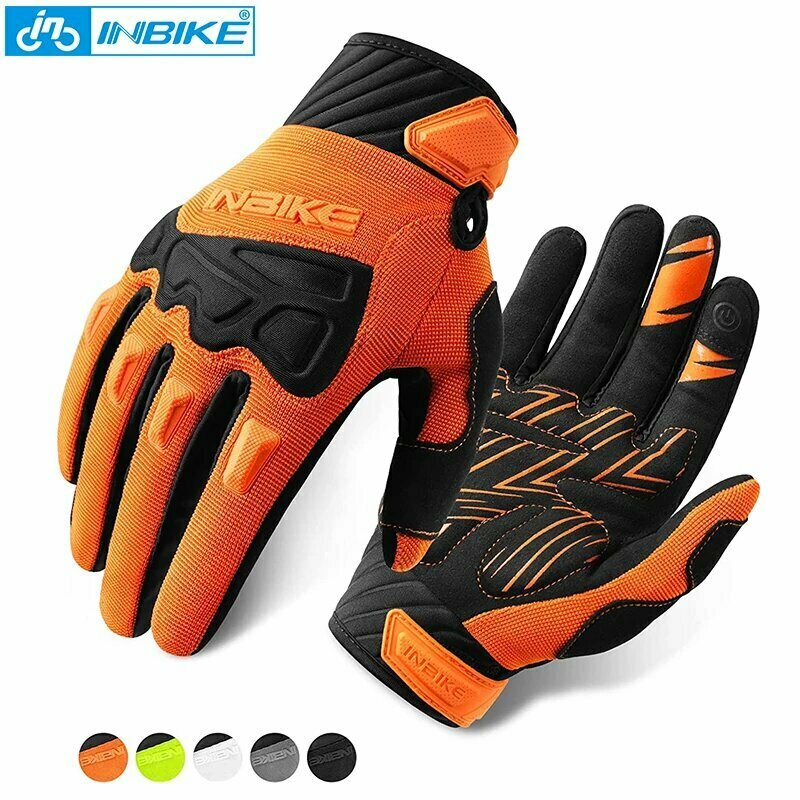 INBIKE Велосипедные перчатки MTB, зеленые, размер M, MC010-Green