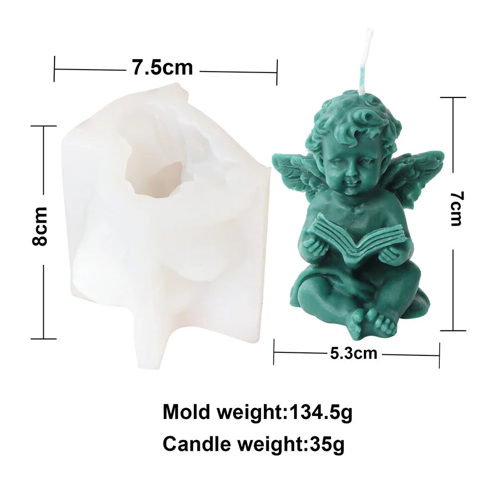 Силиконовая форма для свечей "Ангел", изумрудный, Angle Candle Mold6