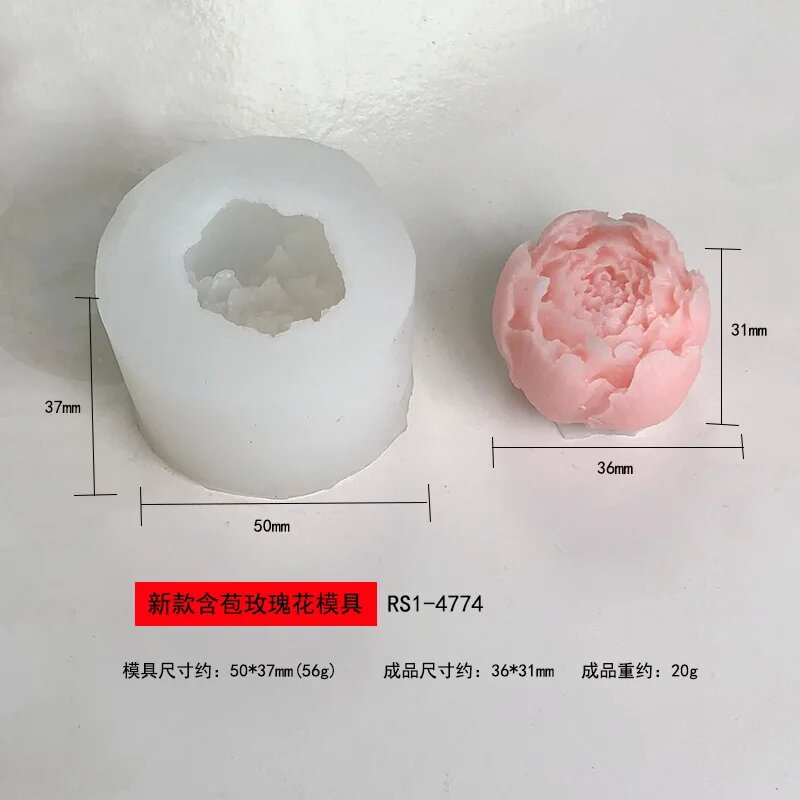 Силиконовая форма для свечей Роза, 36*31 мм, Rose B