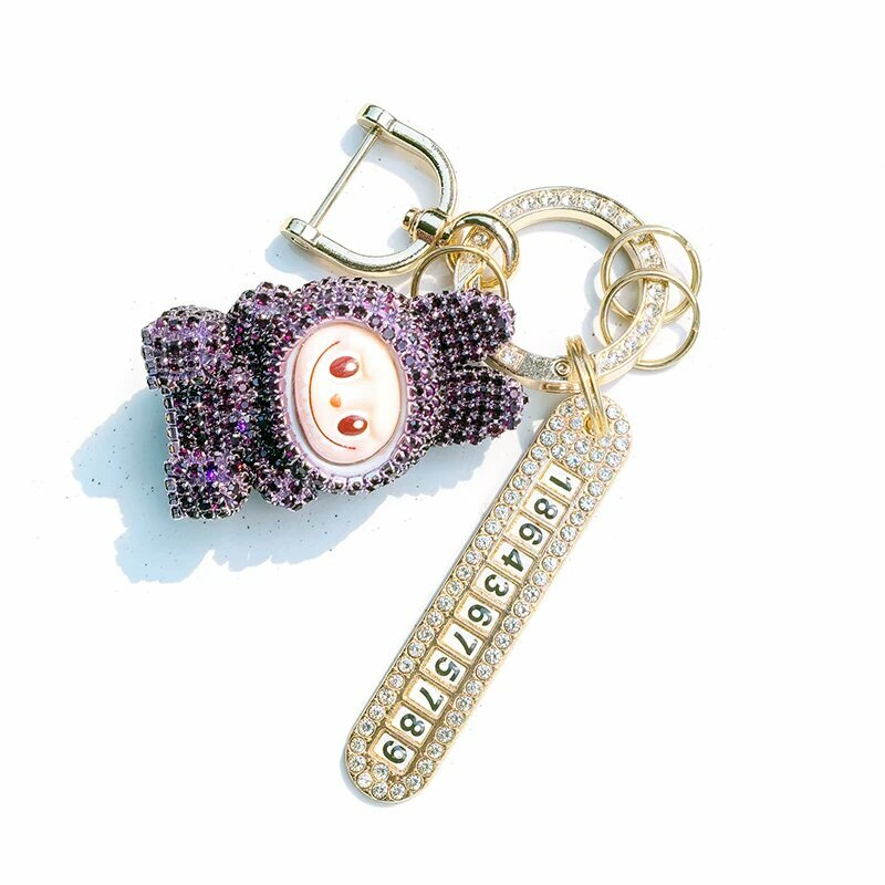 Интернет-хит: брелок для ключей с бриллиантами, изысканный номерной знак, мультяшная кукла-подвеска, популярный подарок