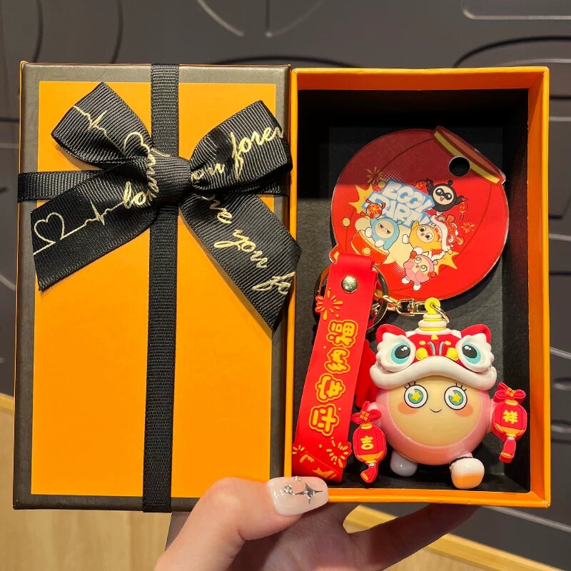 Брелок для ключей «Год Дракона» с изображением льва и яйца, изысканный кулон для мужского рюкзака, подарок на день