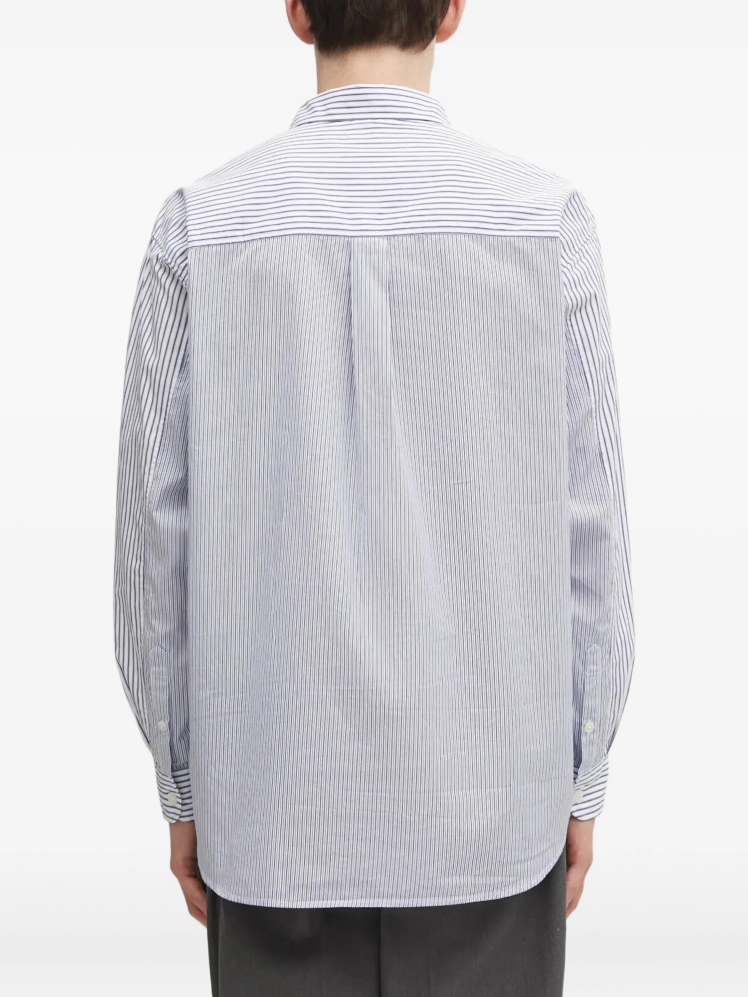 Рубашка Neighborhood Striped-pattern logo-patch shirt, размер XL, синий — фото 1
