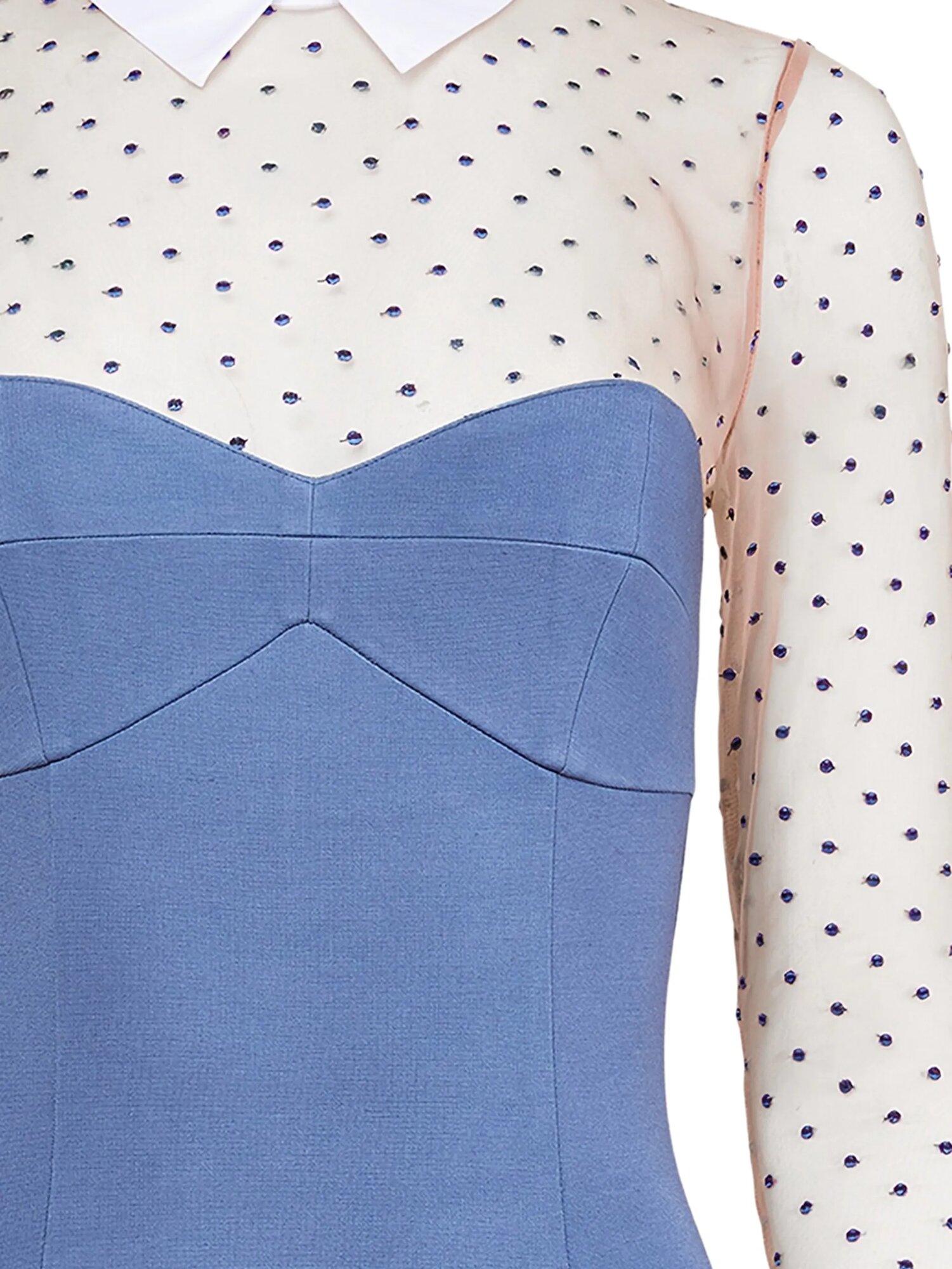 Боди бельевое Fleur du Mal Collared dotted tulle bodysuit, размер 46 — фото 1