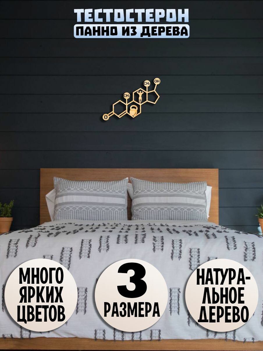 Тестостерон Гормон панно на стену, декорация настенная, декор для интерьера из дерева