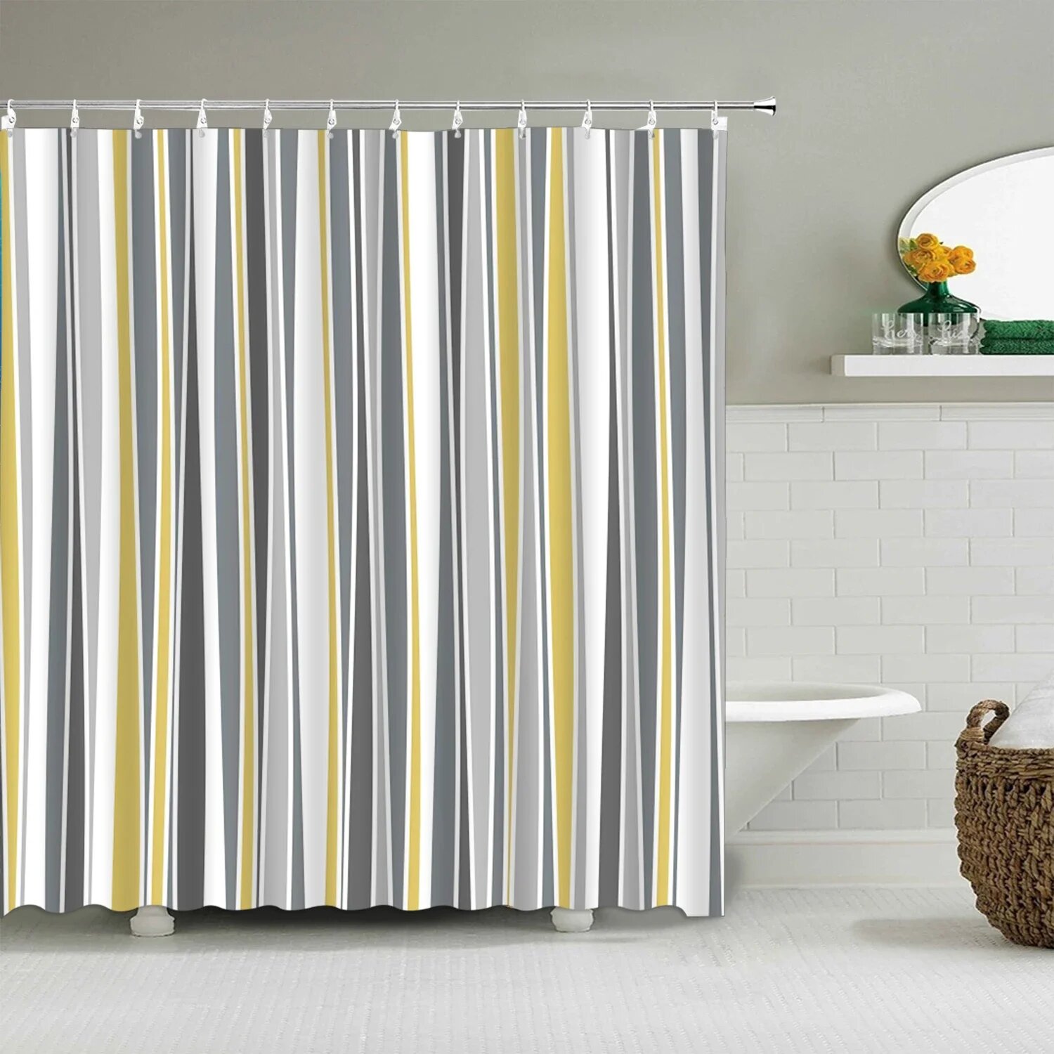 Геометрическая занавеска для душа из полиэстера 180x180cm-70x70in, 1530AG