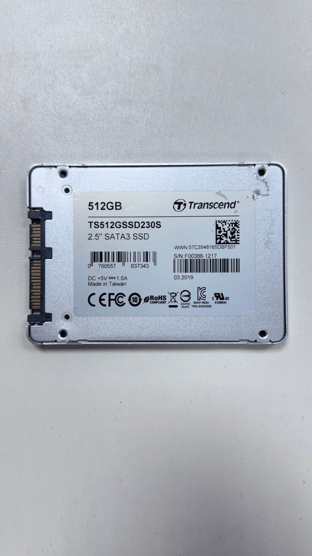Твердотельный диск 512GB Transcend, 230S, 3D NAND, SATA III [R/W - 560/520 MB/s]