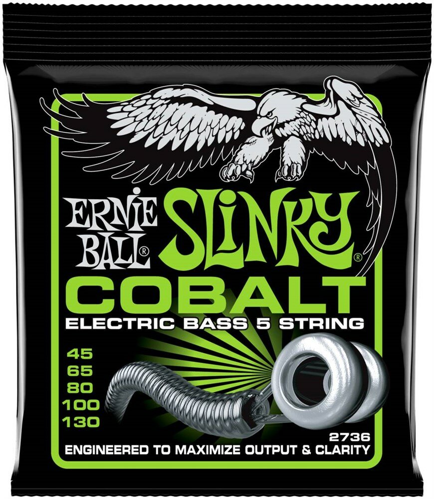ERNIE BALL 2736 Cobalt Slinky 45-130 - Струны для бас-гитары 5-струнной
