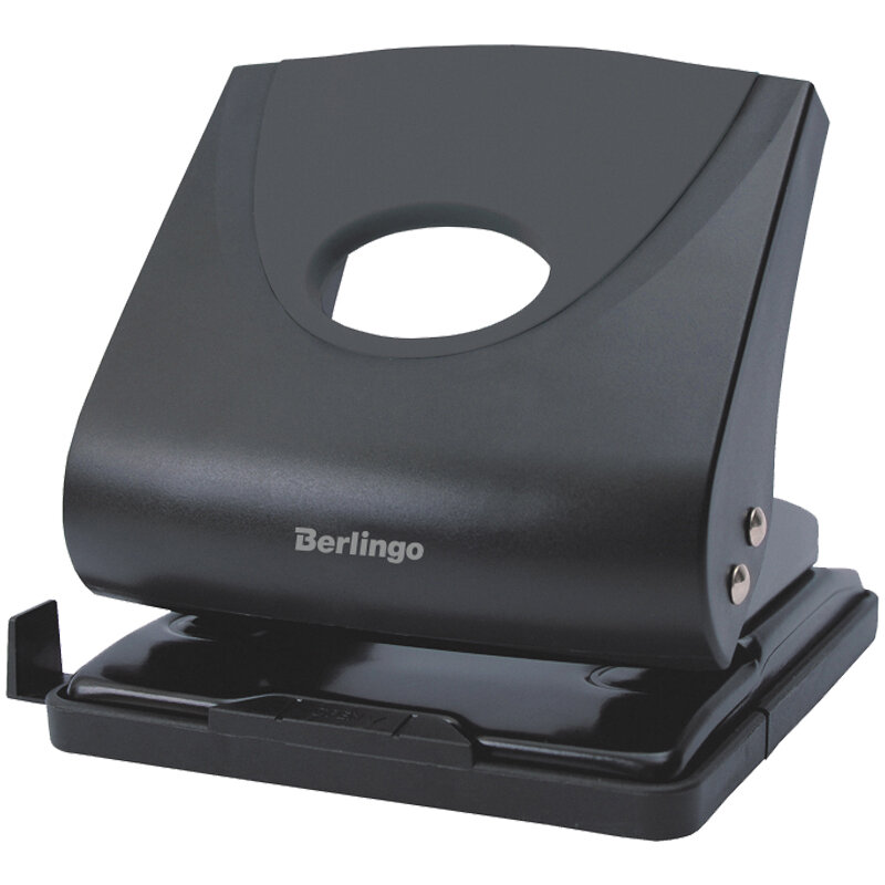 2 шт. Дырокол Berlingo "Office Soft" 30л, пластиковый, черный, с линейкой