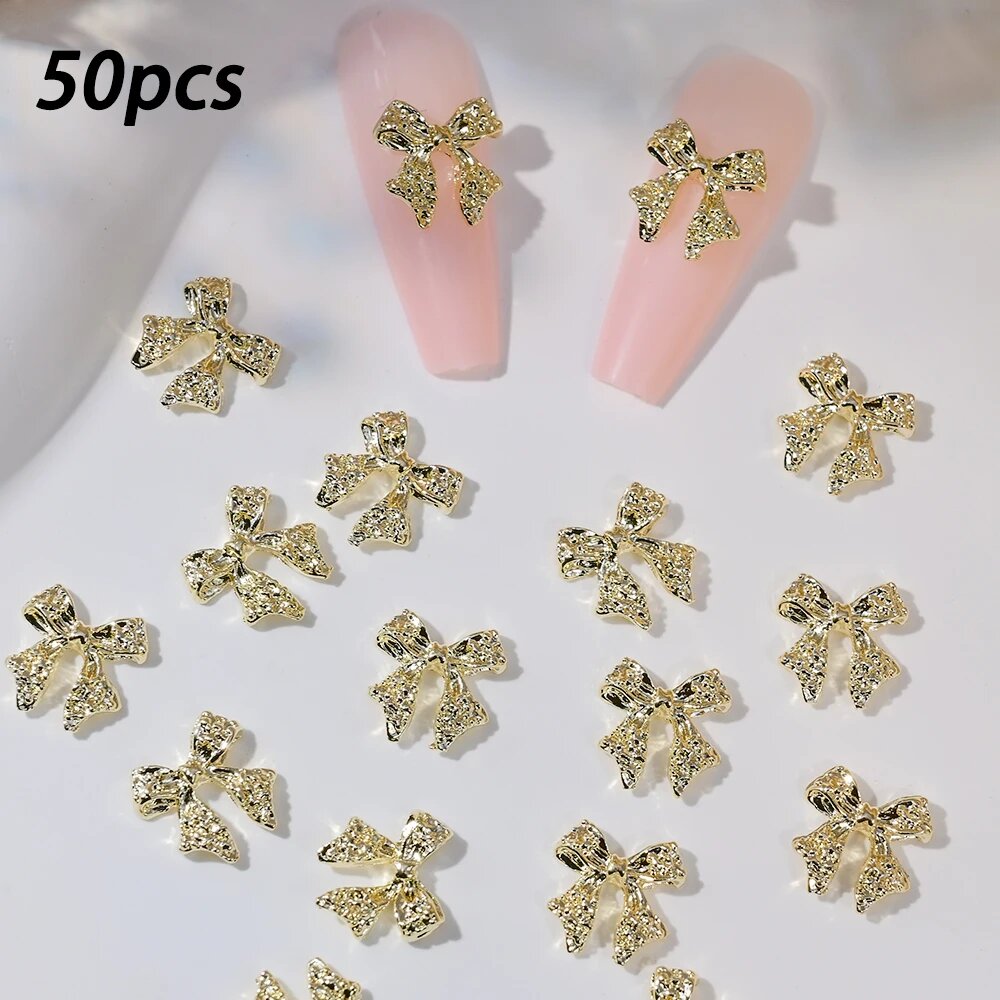 3D металлические банты для ногтей, 50 шт, Цвет: 2