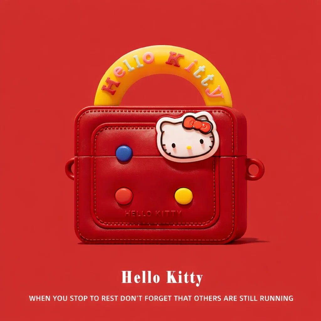 Чехол Hello Kitty для AirPods, красный, SM-01