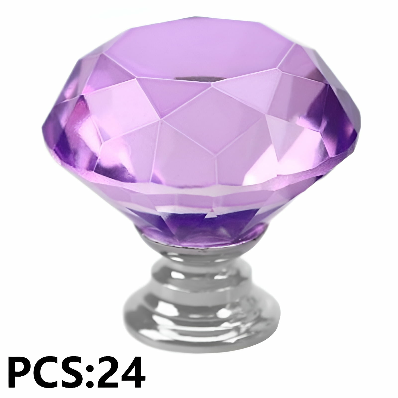 HIBIBUD 24 шт. Кристаллические ручки для шкафов, яркие и блестящие ручки для мебели, фиолетовые