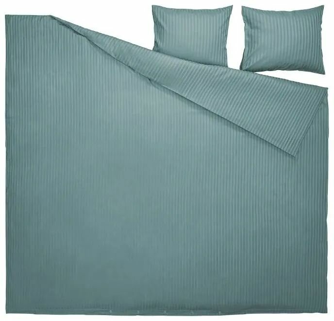 NATTJASMIN Постельное белье 1.5 спальное икеа, пододеяльник и 1 наволочка/сине-зеленый в полоску150х200/50х70 см (70595833)
