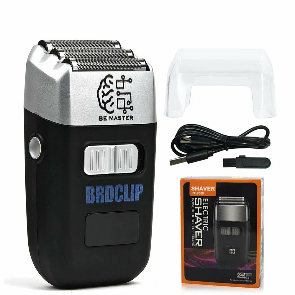 BRDCLIP Электробритва 8008, черный, белый