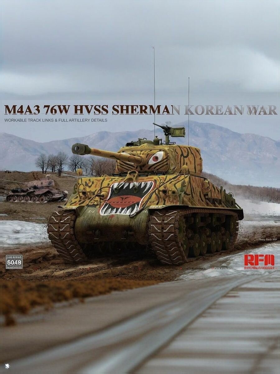 RFM 5049 1/35 Сборная модель танка RFM M4A3 76w hvss Sherman Korean war, масштаб