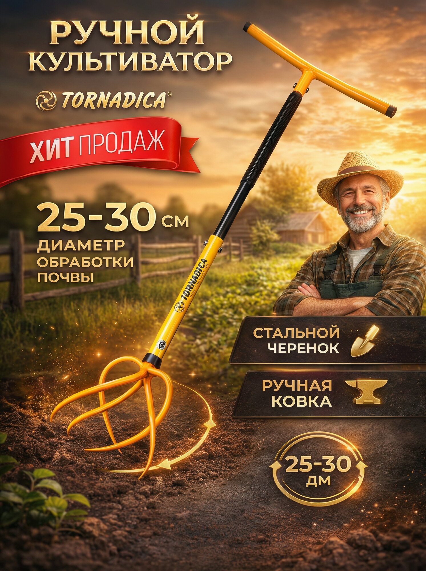 Ручной культиватор Торнадика