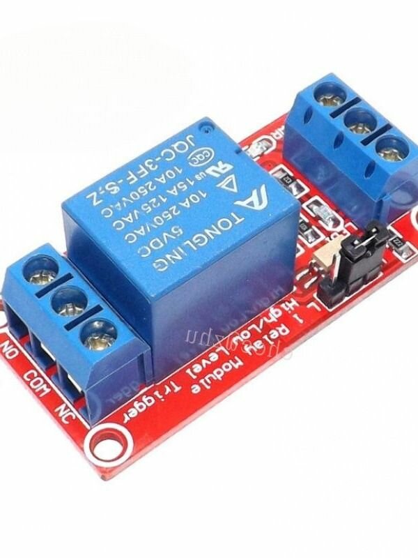 1-позиционное реле 12 В высокого и низкого уровня красного цвета в исполнении