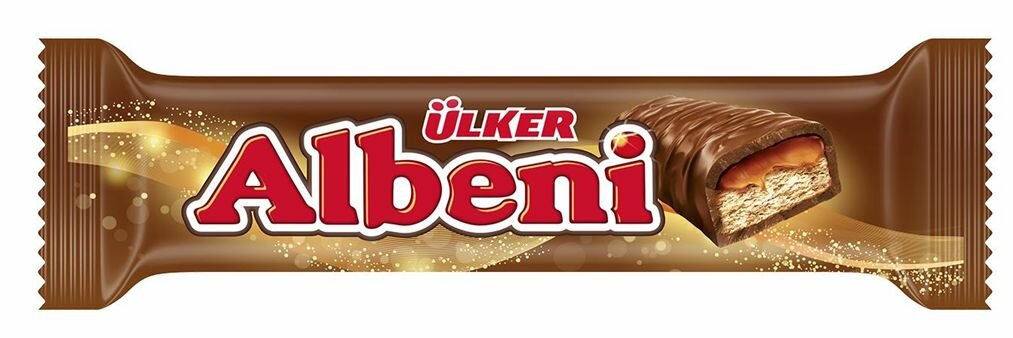 Батончик ULKER ALBENI с карамельной начинкой и песочным печеньем 31г