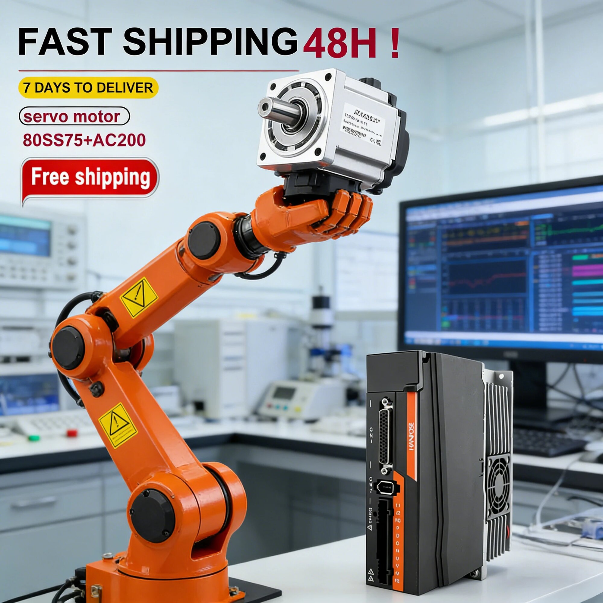 Серводвигатель 80SS75 и привод ASD275 HANPOSE для фрезерного станка 80SS75-ASD275-silver