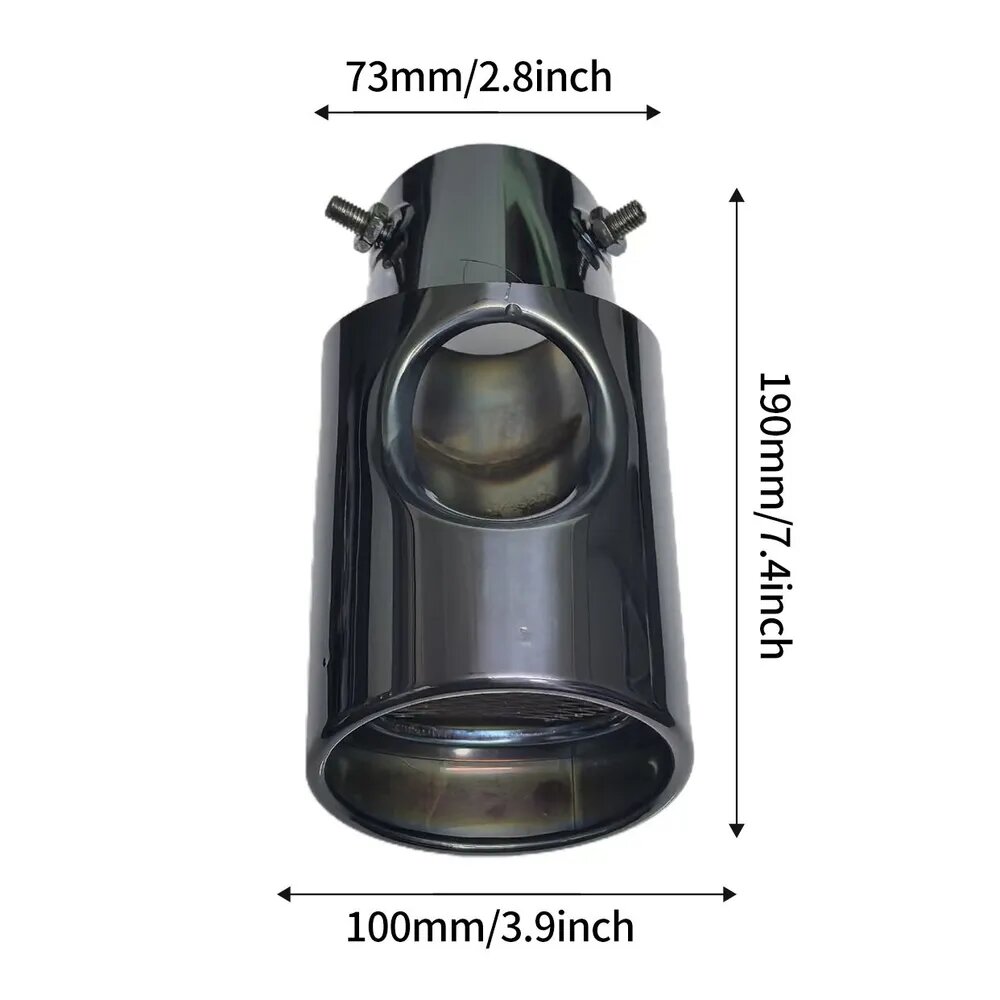 QMTI Глушитель, диаметр 73 мм, длина 190 мм арт. HYUNDAI ix35 ix25 lexus Toyota Highlander CRV mitsubishl черный